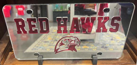 Red Hawk License Plate – Hiawatha Shirt Shack